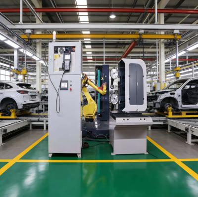 China Automatic Stainless Steel Door Handles Polishing Robotic Grinding Machine For Metal Surface Finishing for sale