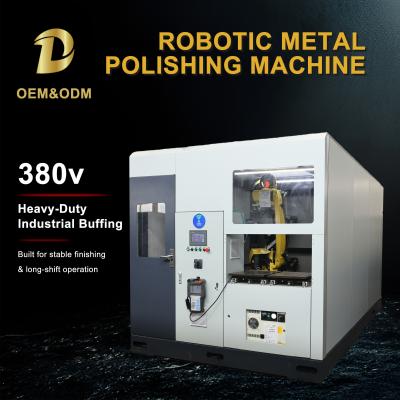 China Dual-Station Robotic Faucet Body Grinding Machine Dual FANUC For Brass Stainless Steel Pre-Plating Surface Preparation for sale