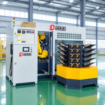 China Automatic 4-Position Rotary Indexing Robotic Grinding Machine with Dual Robot Parallel Processing for Mirror Shiny Finish for sale