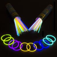 China Non-Toxic PE Fluorescent 8 Inch Glow Stick Bracelets 100pcs Tube for Party Decoration for sale