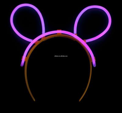 China PE Fluorescent Glow Stick Hairband Assorted Colors 5x200mm Party Favors for sale