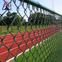 China Green Pvc Coated Vinyl Chain Link Fence 6ft 8ft Diamond Cyclone Wire Fencing Roll for sale