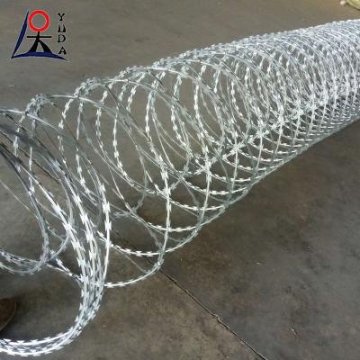 China Single Loop BTO-10 Concertina Razor Barded Wire Rust Proof Stainless Steel for sale