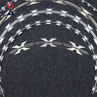 China Spring Snake Razor High Tensile Barbed Wire Hot Dip Galvanized for sale