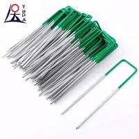 China Half Painted And Half Galvanized Ground Pin Ground Stake Sod Staple for sale