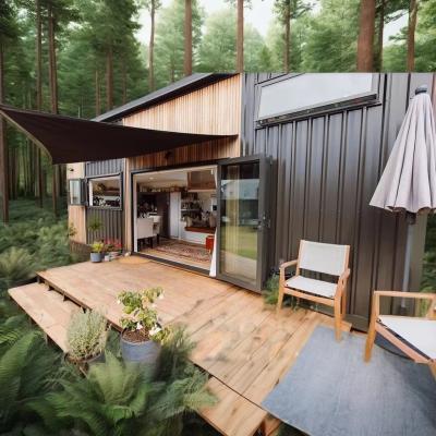 China Galvanized Steel Square Tubes Modified Prefabricated Shipping Container House for Forest Vacation Cabin Office or Villa for sale