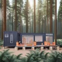 China Galvanized Steel Square Tubes Modified Prefabricated Shipping Container House for Forest Vacation Cabin Office or Villa for sale