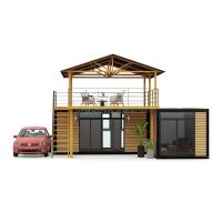 China Intelligent Modular Prefabricated Tiny House Customized Color Flat Pack Wooden Houses with Galvanized Steel Square Tubes for sale