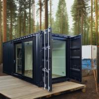 China Galvanized Steel Square Tubes Modified Prefabricated Shipping Container House for Forest Vacation Cabin Office or Villa for sale