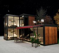 China Galvanized Steel Square Tubes Main Structure Container Houses for Luxury Prefabricated Two-Bedroom Flat Pack Shipping for sale
