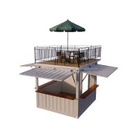China 10 ft 20 ft Mobile Containers Galvanized Steel Square Tubes for Supermarket Customized Mobile Store Pop-Up Coffee Bar for sale
