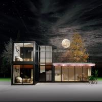 China Galvanized Steel Square Tubes Main Structure Container Houses for Luxury Prefabricated Two-Bedroom Flat Pack Shipping for sale