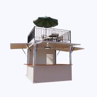 China 10 ft 20 ft Mobile Containers Galvanized Steel Square Tubes for Supermarket Customized Mobile Store Pop-Up Coffee Bar for sale