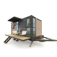 China Hotel 20ft or 40ft Mobile Outdoor Container Bar Coffee Shop on the Second Floor with Outdoor Design and Wheels for sale