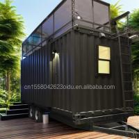 China Modern Design Customized Color Steel Fabricated Fast Install Prefab Modular Homes on Wheels for Mobile Camping Trailer for sale