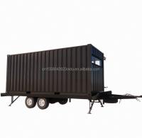 China Modern Mini Mobile Tiny Trailer Container House with Steel Frame Galvanized Steel Bending and Sandwich Panel Material Wheels for sale