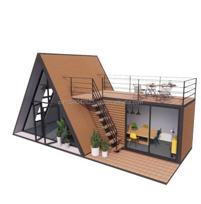 China Customizable and Durable Wooden A-Shaped Steel Structure House for Modern Prefabricated Triangular Homes for sale