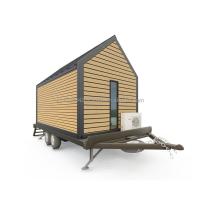 China Galvanized Steel Square Tubes Modern Triangular Wooden Container House on Wheels for Outdoor Coffee Sales and Design Style for sale