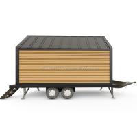 China Galvanized Steel Square Tubes Modern Triangular Wooden Container House on Wheels for Outdoor Coffee Sales and Design Style for sale