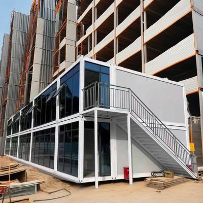 China Galvanized Steel Square Tubes Main Structure Customized Color 20ft Container House Prefabricated Temporary Office/Shop/Villa for sale