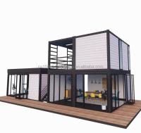 China Wall 50/75/100mm Wave Sandwich Panel Customizable 20ft Container House Combination Three Bedrooms Four Bedroom Prefab with Carport Living Apart for sale