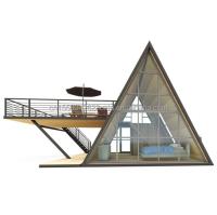China Galvanized Steel Square Tubes Deluxe Small Wooden House Triangle Modular Prefabricated House for Your Requirements for sale