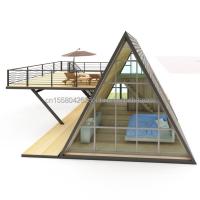 China Galvanized Steel Square Tubes Deluxe Small Wooden House Triangle Modular Prefabricated House for Your Requirements for sale