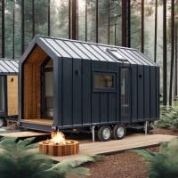 China Modern Design Prefab House Wall 75mm Wave Sandwich Panel 20ft Foldable Container House on Wheels for sale