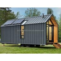 China Modern Design Prefab House Wall 75mm Wave Sandwich Panel 20ft Foldable Container House on Wheels for sale