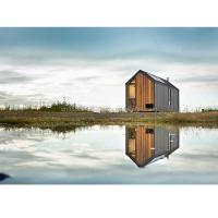 China Modern Design Prefab House Wall 75mm Wave Sandwich Panel 20ft Foldable Container House on Wheels for sale