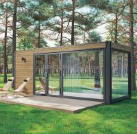 China Flat Pack Container Coffee House Luxary Style Wooden Studio Flat Packaging for 20ft Garden Hotel Mobile House for sale