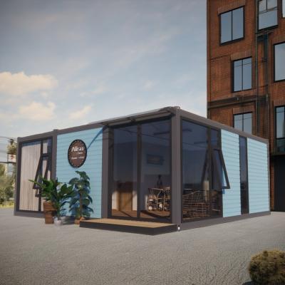 China 20ft or 40ft Eco-Friendly Container Made of Steel and Sandwich Panel for Clothing Store Restaurant Hotel for sale
