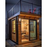 China Wall 50mm Wave Sandwich Panel Hotel Pop-up Container Coffee Restaurant Bar Cafe Kiosk Booth with Steel Prefabricated House for sale