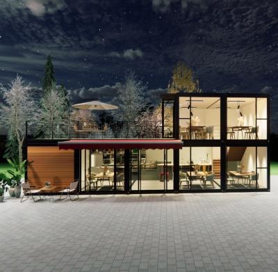 China Customized Wooden 20ft Luxury Living Prefab House 4 Bedroom Expandable Container Home Sandwich Panel Office Hotel Outdoor for sale