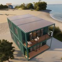 China Customizable Double-Story Container House for Seaside Vacation Fireproof Prefabricated Forest Villa Resort Sizes 20ft 40ft for sale