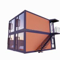 China Modern Design 20ft or 40ft Double Storey Container House with Four Bedrooms for Prefabricated Villas or Combination Office for sale