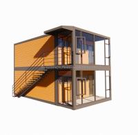 China Modern Design 20ft or 40ft Double Storey Container House with Four Bedrooms for Prefabricated Villas or Combination Office for sale