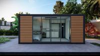 China Prefabricated Modular Container Wooden Houses Container Flat Packaging Removable Luxury House 20ft Coffee Shop Modern for sale