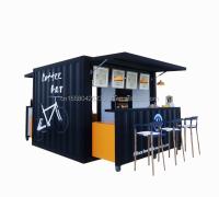 China Galvanized Steel Square Tubes 10ft Modern Design Prefabricated Mini Mobile Steel Container House for Outdoor Coffee Bar for sale