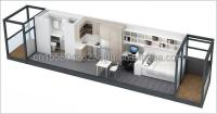 China 40ft Container House Fast Constructed Steel Prefabricated Two and Three Bedrooms with Ensuite Bathroom for Hotels Residences for sale