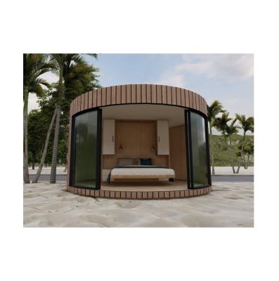 China Wooden House with Steel Structure for Carports and Hotels EU Luxury Round Holiday Accommodation Option for sale