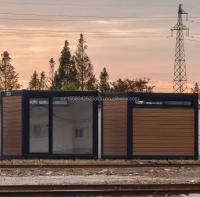China Main Structure Galvanized Steel Square Tubes 10ft 20ft Prefabricated Container Wooden House for Office Assembly House for sale