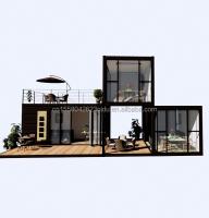 China Outdoor Luxury Two Bedroom Modern Design Prefab Container House with Flat Pack Steel and Sandwich Panel Outdoor for sale