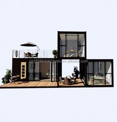 China Outdoor Luxury Two Bedroom Modern Design Prefab Container House with Flat Pack Steel and Sandwich Panel Outdoor for sale