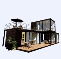 China Outdoor Luxury Two Bedroom Modern Design Prefab Container House with Flat Pack Steel and Sandwich Panel Outdoor for sale