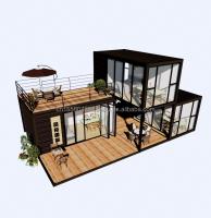 China Outdoor Luxury Two Bedroom Modern Design Prefab Container House with Flat Pack Steel and Sandwich Panel Outdoor for sale