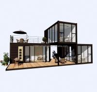 China Outdoor Luxury Two Bedroom Modern Design Prefab Container House with Flat Pack Steel and Sandwich Panel Outdoor for sale