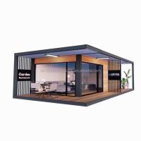 China Modern Design 20ft/40ft Prefabricated Container House with Wooden Glass House for sale