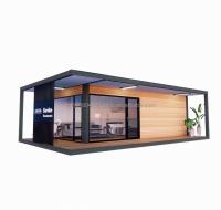 China Modern Design 20ft/40ft Prefabricated Container House with Wooden Glass House for sale