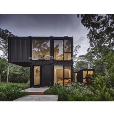China Residential 20ft Prefab Container House with Glass Wall Office Villa and Two-Storey Flat Pack Assembly for sale